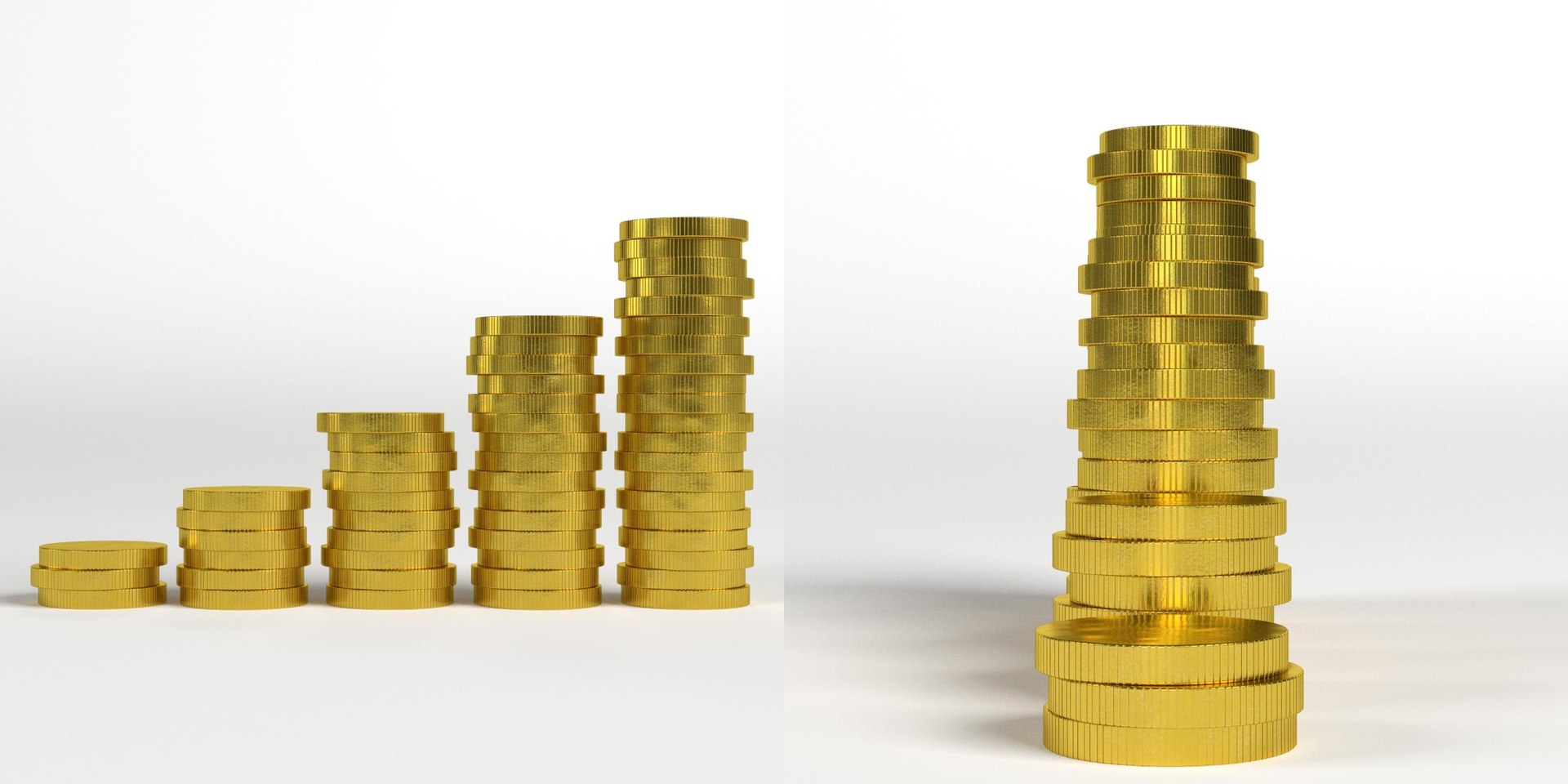 Stylized Coins Stack 3D Model - TurboSquid 1416547