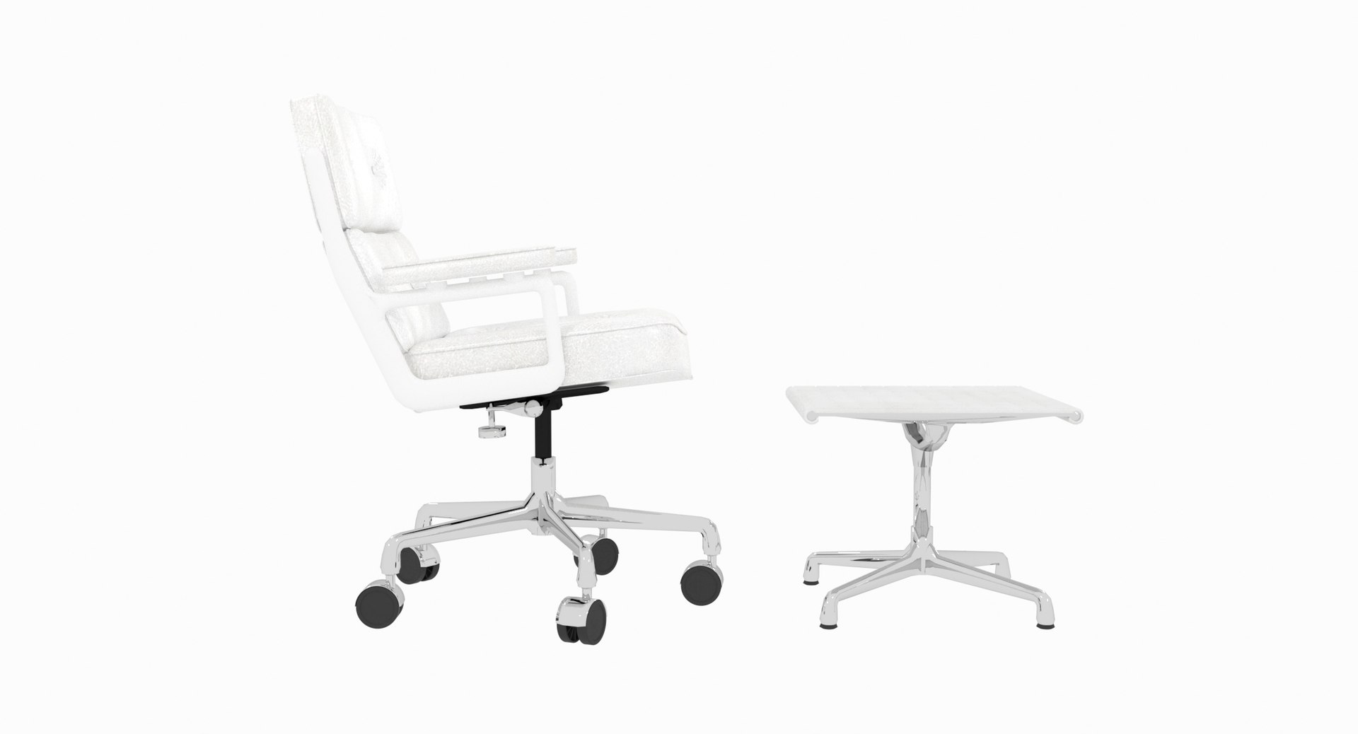 Eames Executive Chair White Frame White Leather And Ottoman By Herman ...