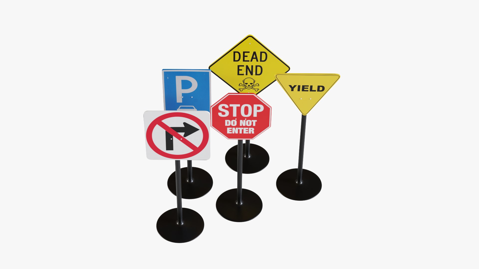 3D Street Sign Pack Model - TurboSquid 1855006