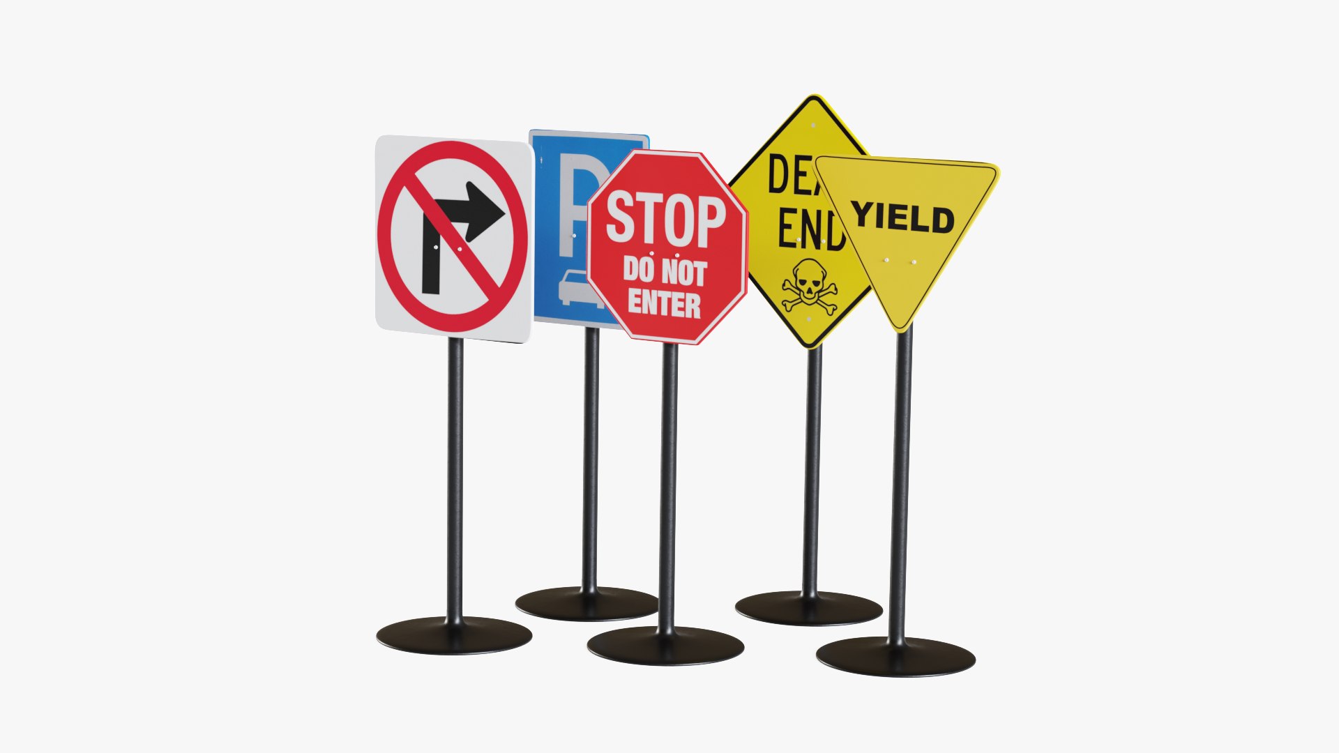 3D Street Sign Pack Model - TurboSquid 1855006