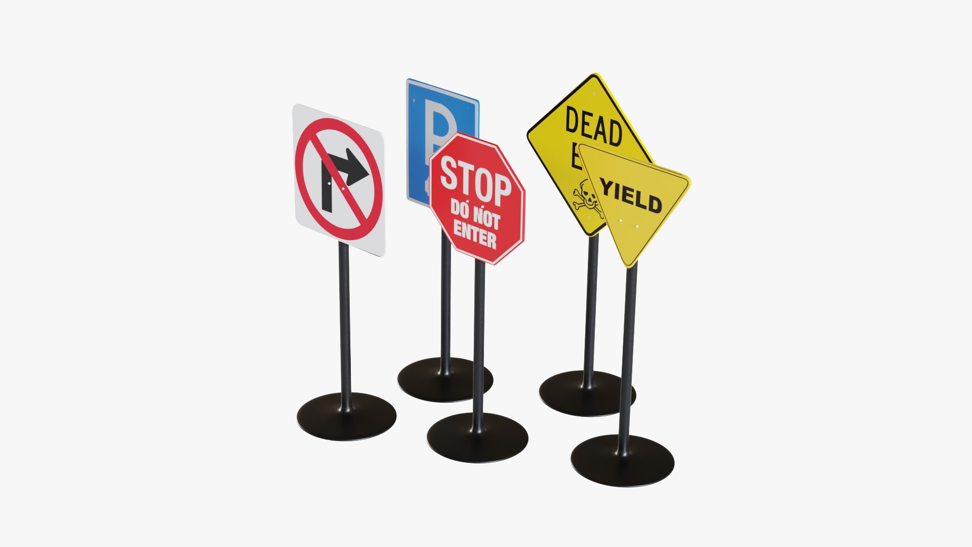 3D Street Sign Pack Model - TurboSquid 1855006