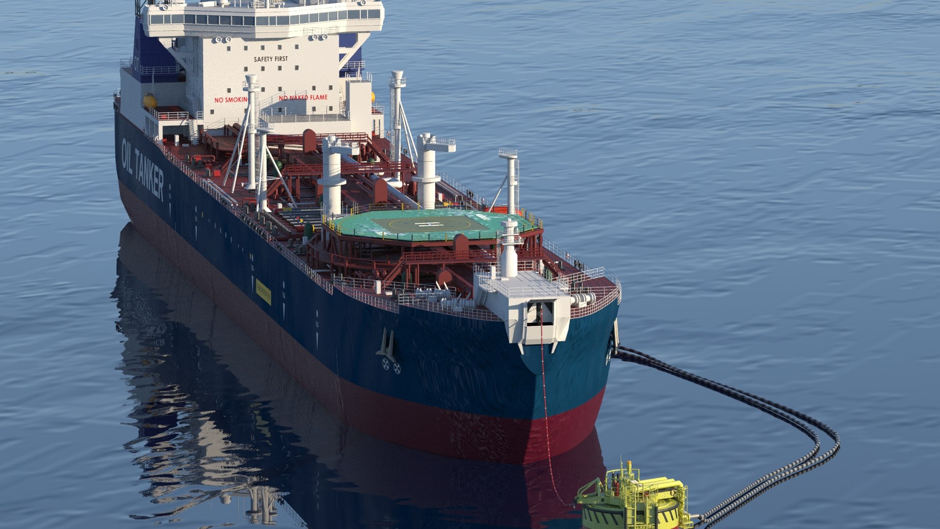 Oil Tanker At The SPM Buoy Model - TurboSquid 1819278