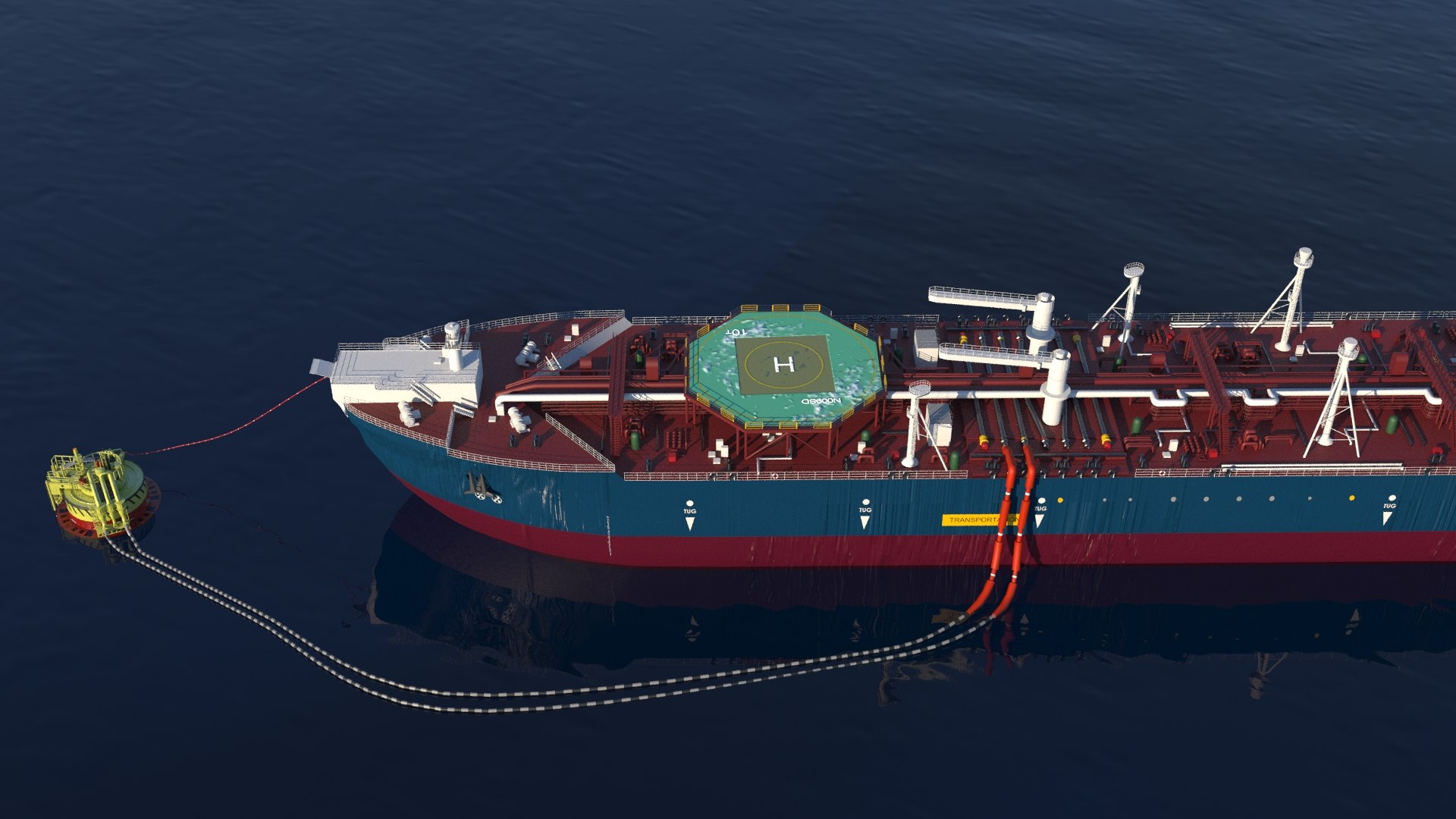 Oil Tanker At The SPM Buoy Model - TurboSquid 1819278