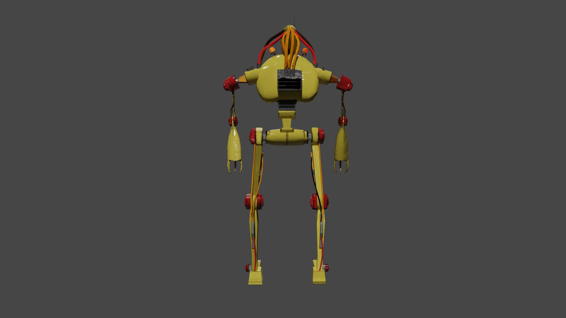 Old yellow robot worker Low-poly model - TurboSquid 1728965