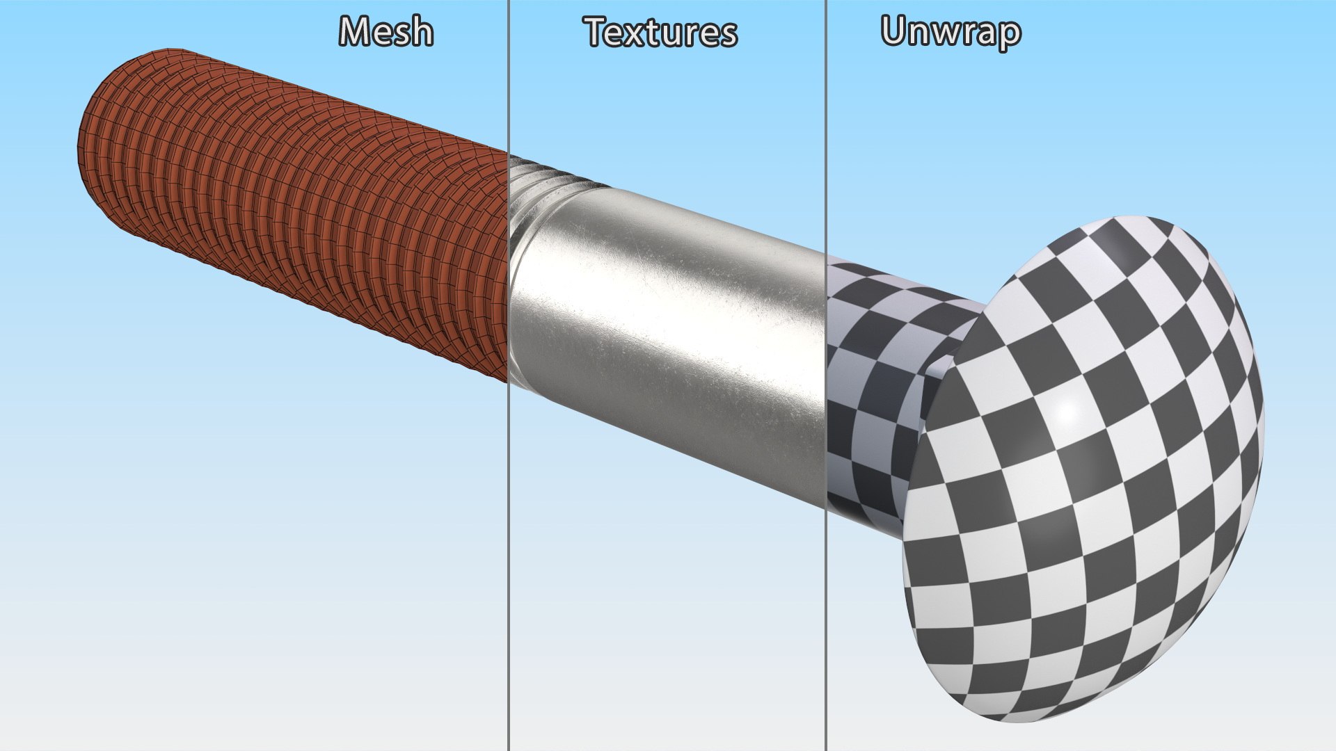 3D Carriage Bolt Model - TurboSquid 2240446