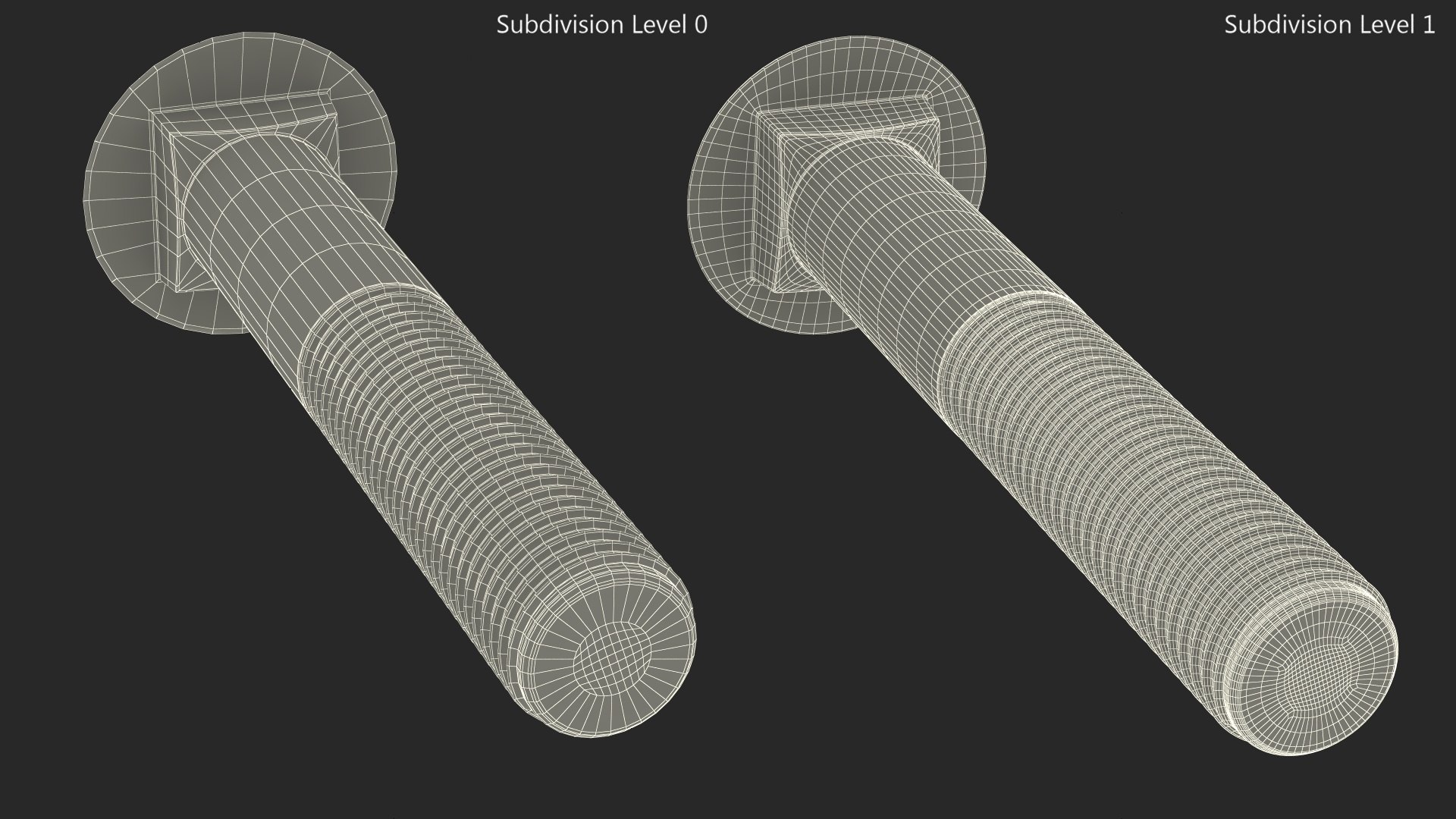 3D Carriage Bolt Model - TurboSquid 2240446