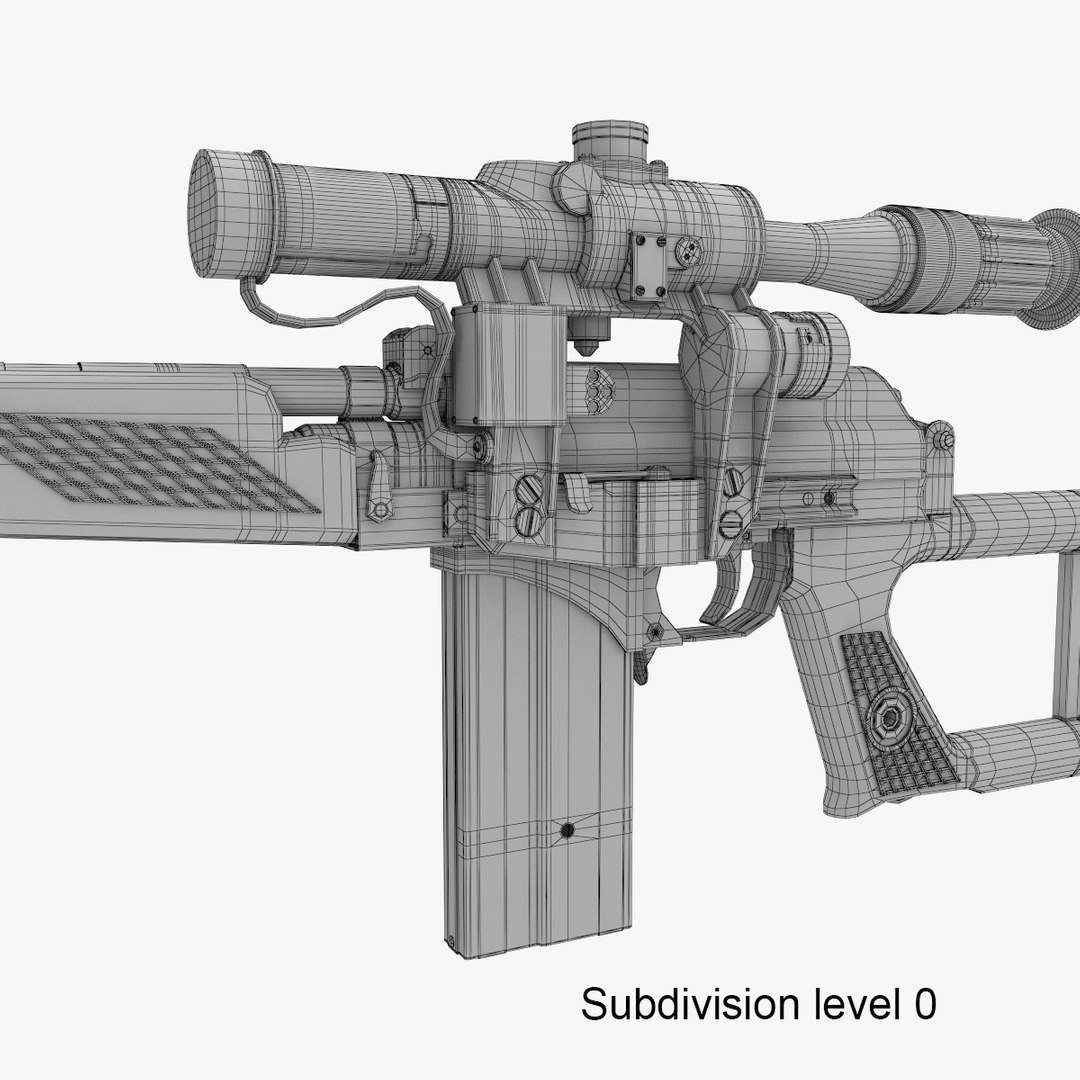 sniper rifle vsk-94 3d max