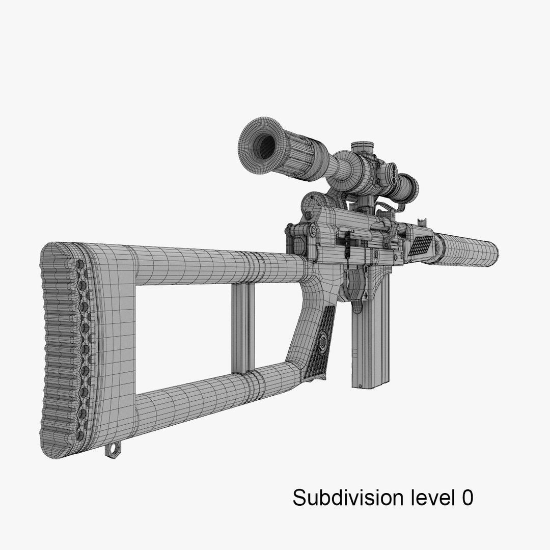 sniper rifle vsk-94 3d max