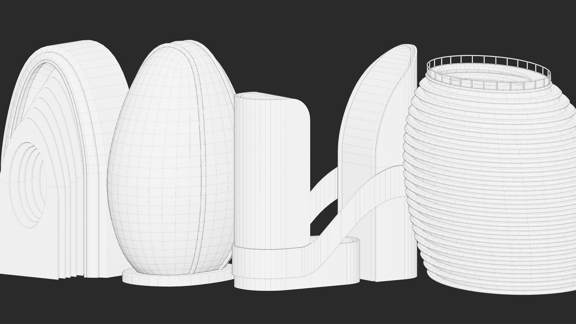 Futuristic Buildings Kitbash Set 3D Model - TurboSquid 1874774