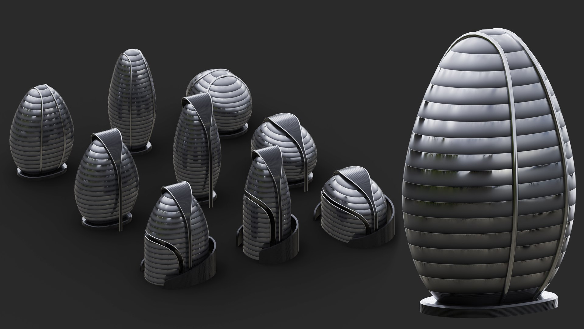 Futuristic Buildings Kitbash Set 3D Model - TurboSquid 1874774