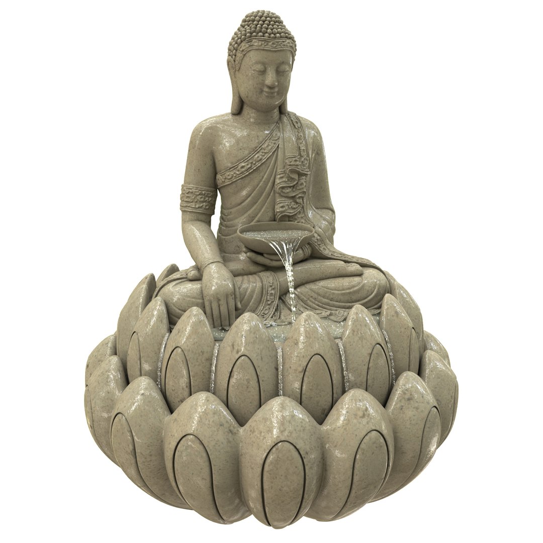 3D Model Buddha Lotus Fountain - TurboSquid 2082066