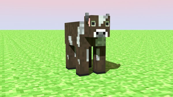 3d model cow minecraft