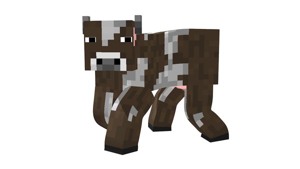 3d model cow minecraft