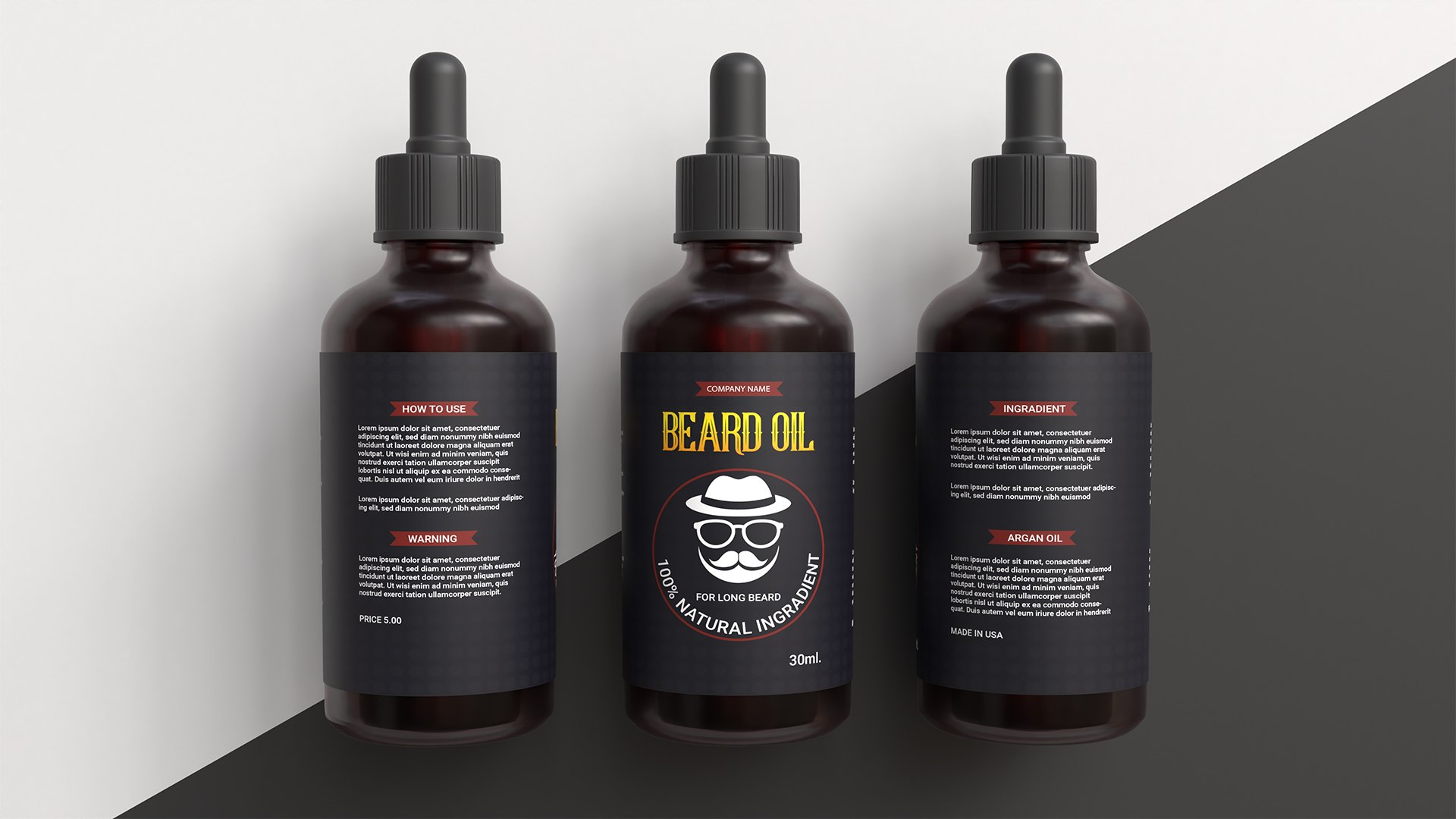 Beard Oil Bottle 3D Model With Label 3D Model - TurboSquid 2288667