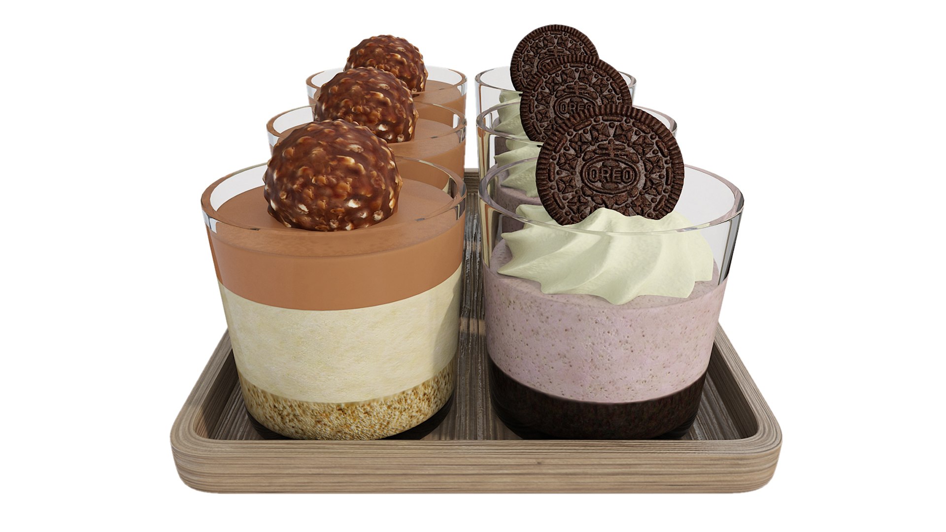 Dessert With Chocolate And Cheesecake 3D - TurboSquid 2370869