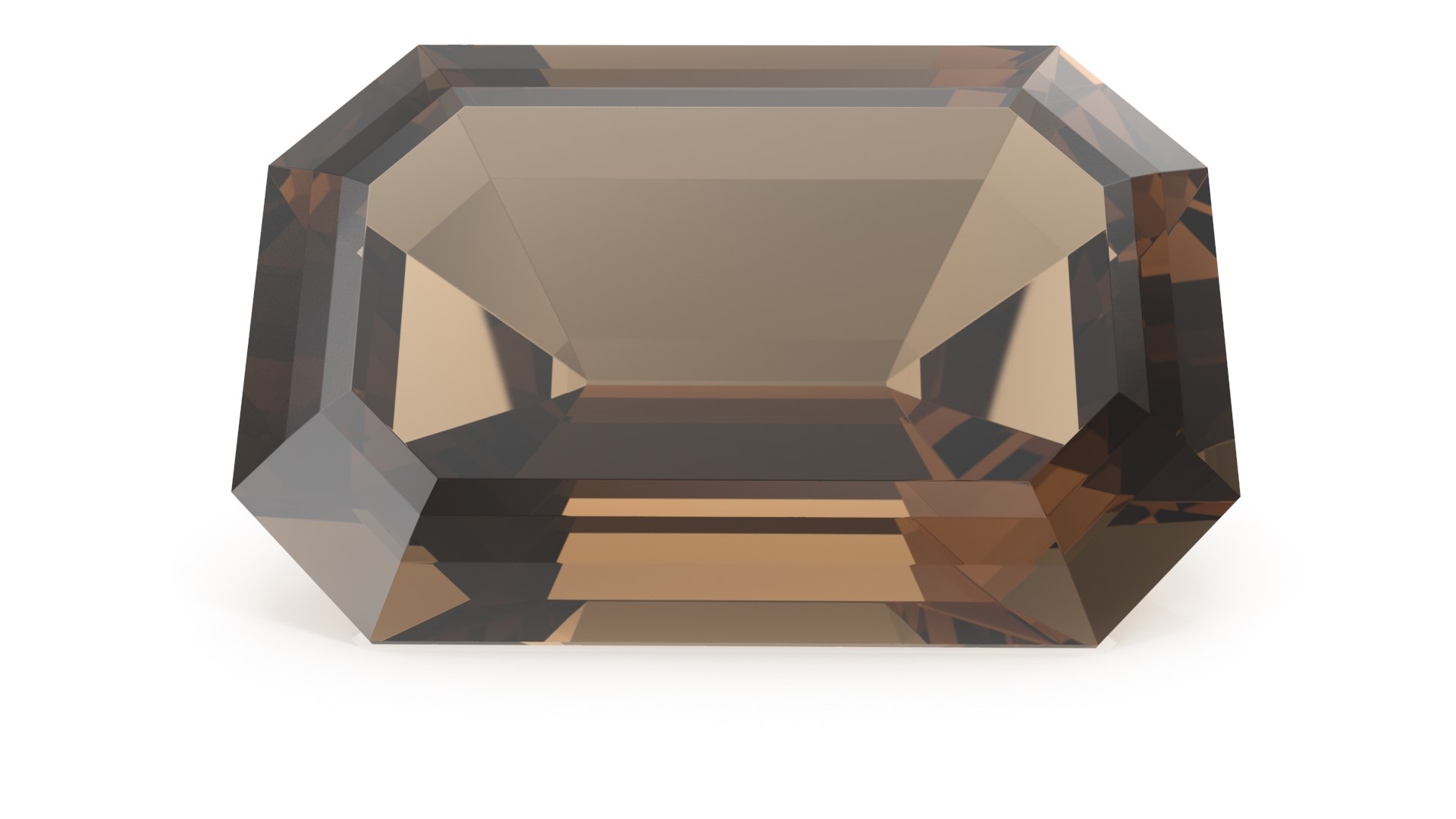 3D Emerald Cut Smokey Topaz - TurboSquid 1840240