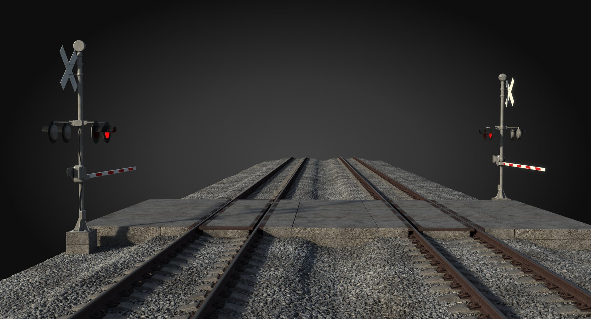Railway Crossing Rails 3D Model - TurboSquid 1300805
