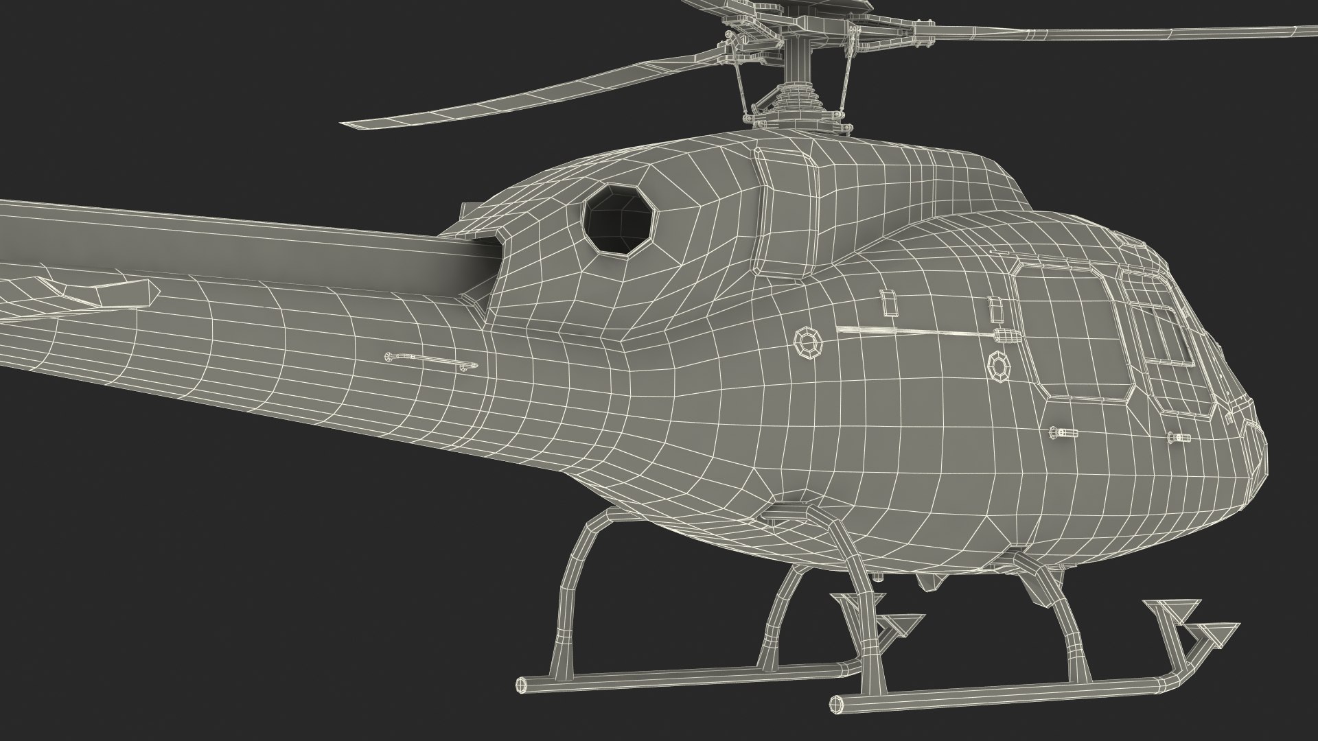 Aviation Services Helicopter Eurocopter AS355 Rigged 3D model ...