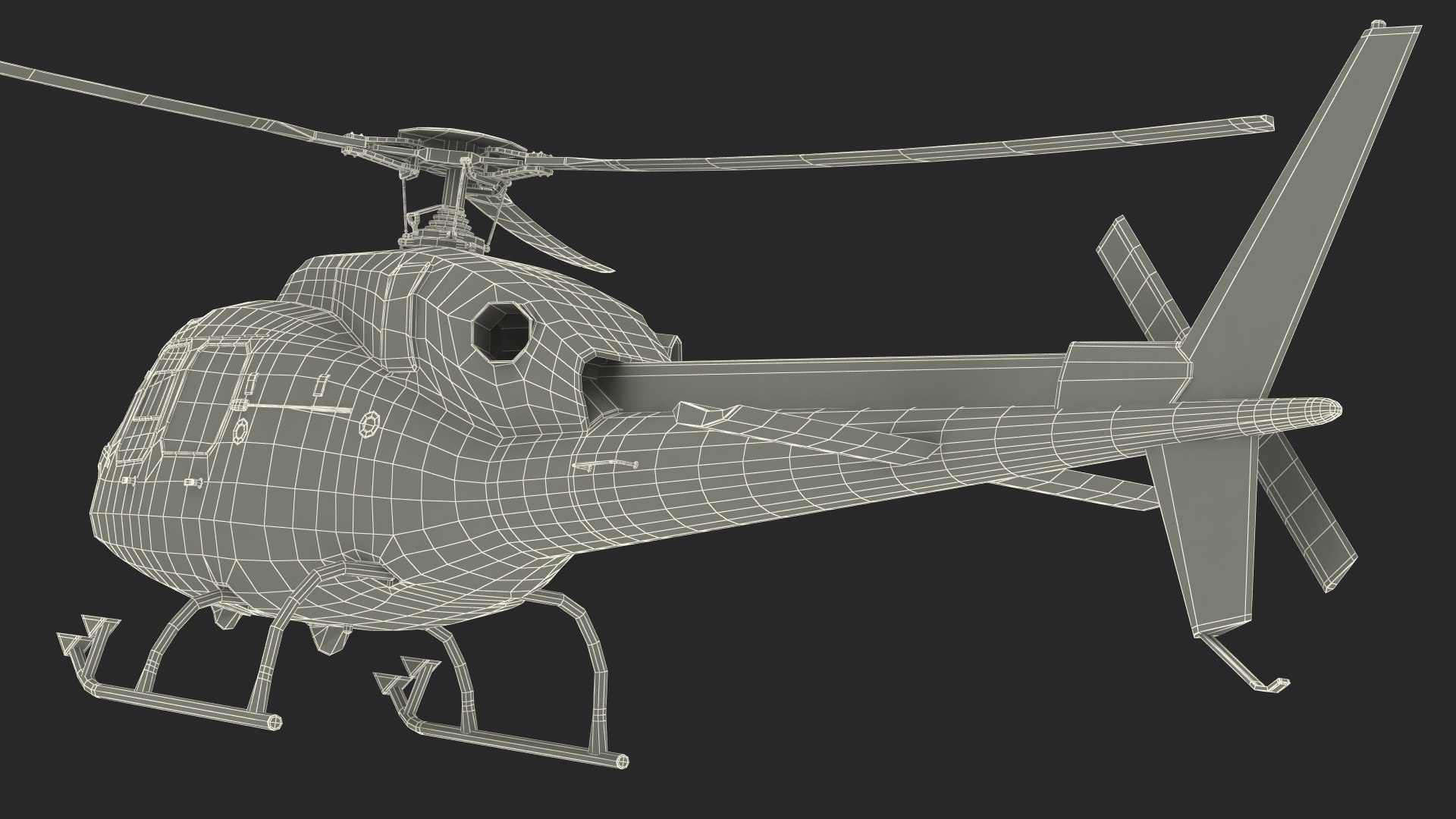 Aviation Services Helicopter Eurocopter AS355 Rigged 3D model ...