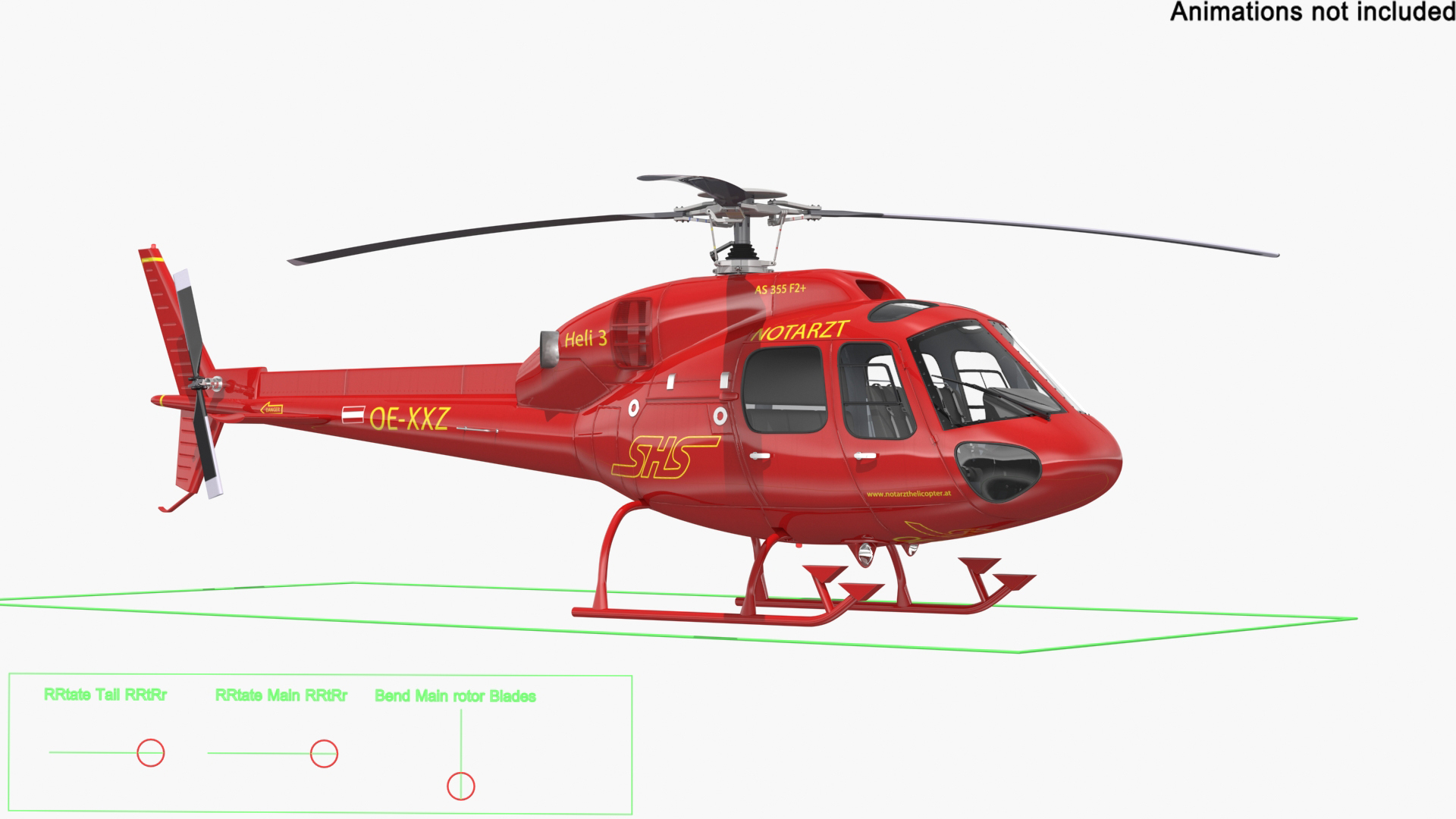 Aviation Services Helicopter Eurocopter AS355 Rigged 3D model ...
