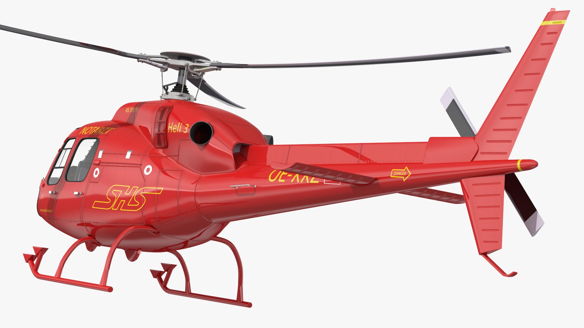 Aviation Services Helicopter Eurocopter AS355 Rigged 3D model ...