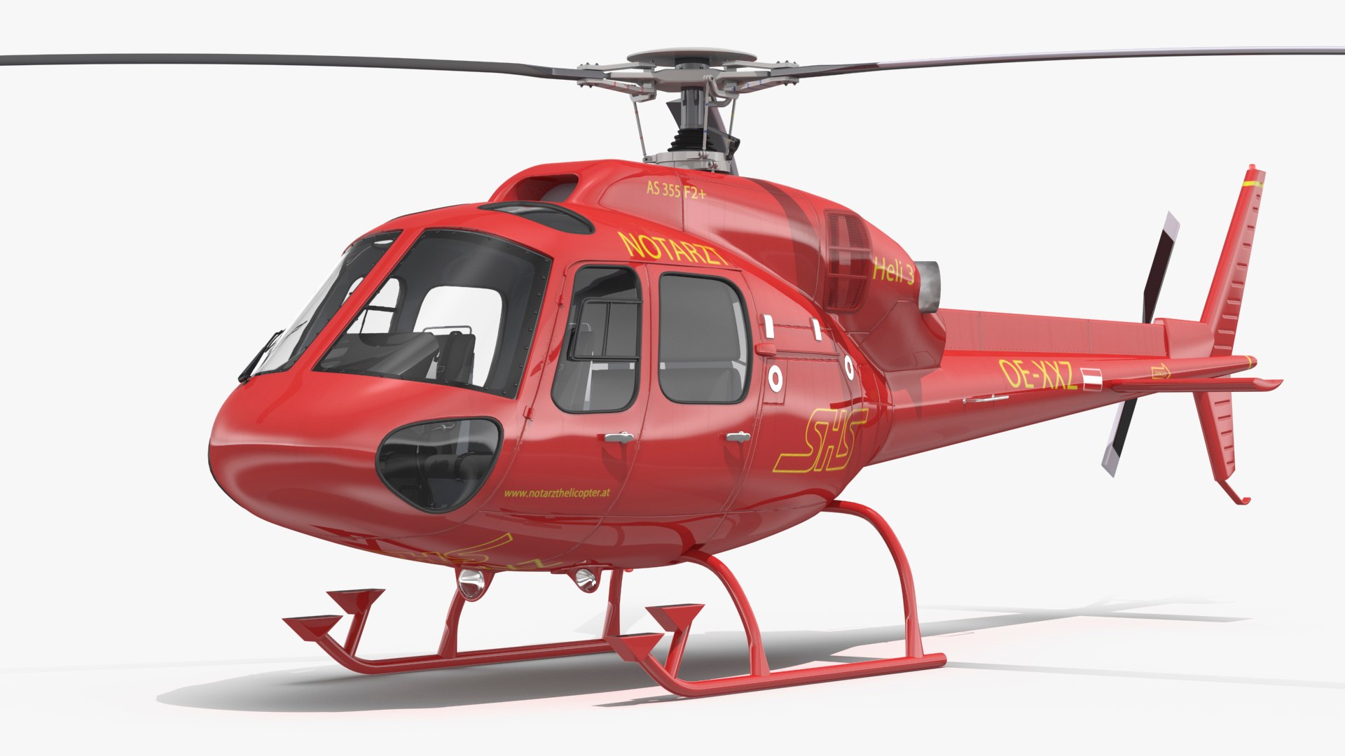 Aviation Services Helicopter Eurocopter AS355 Rigged 3D model ...