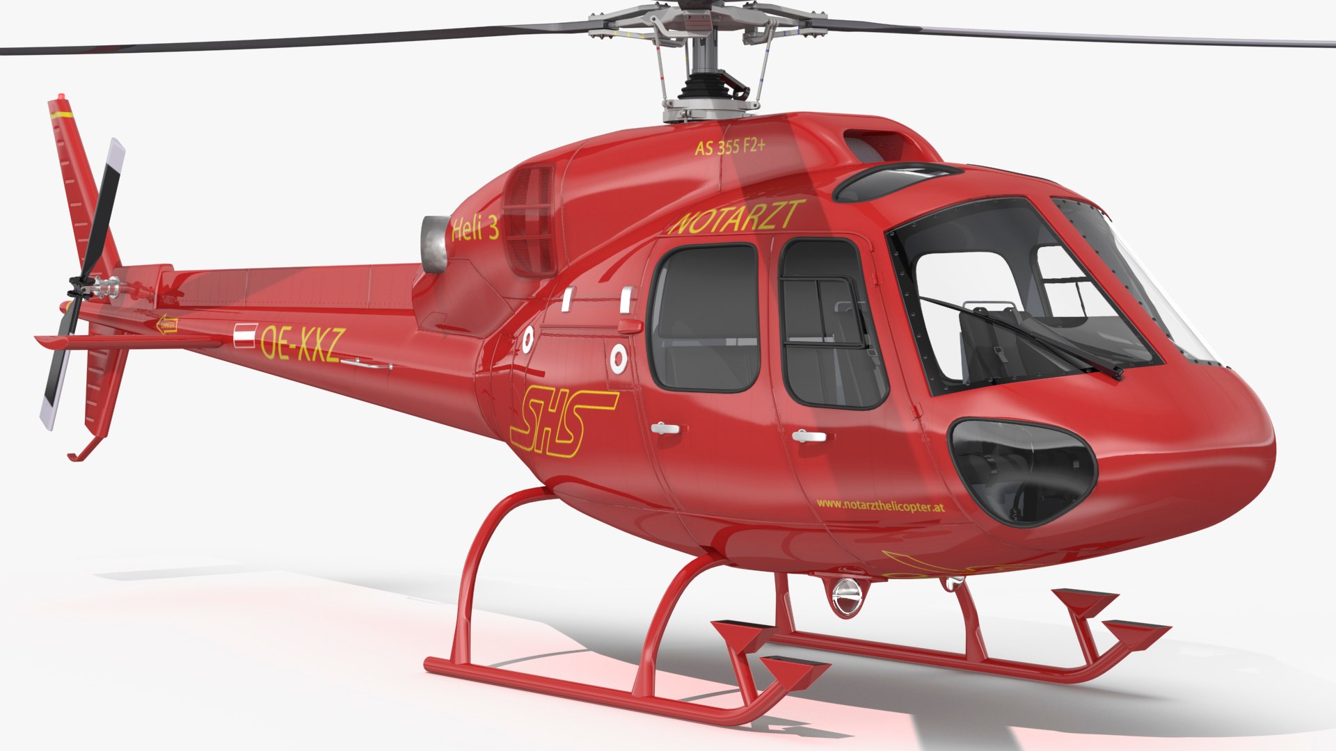 Aviation Services Helicopter Eurocopter AS355 Rigged 3D model ...