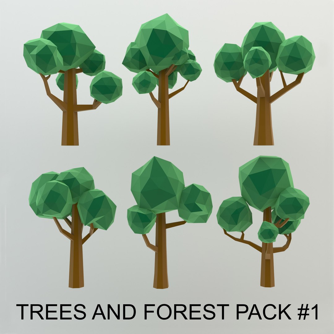 3d Cartoon Trees Forest Pack