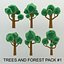 3d Cartoon Trees Forest Pack