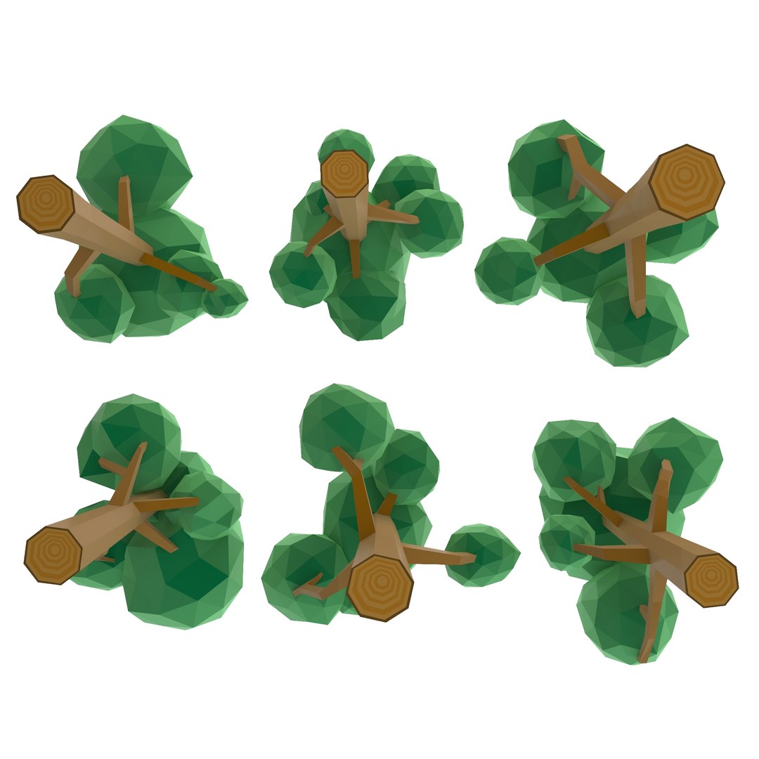 3d Cartoon Trees Forest Pack