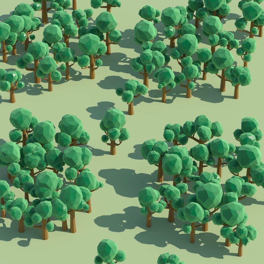 3d Cartoon Trees Forest Pack
