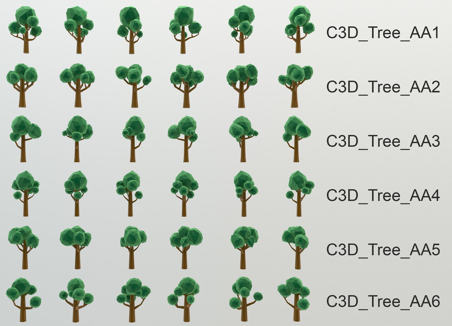 3d Cartoon Trees Forest Pack
