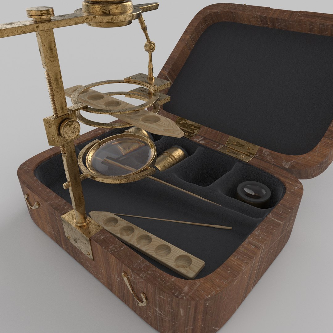 3D monocular microscope hyperrealistic old - TurboSquid 1359865