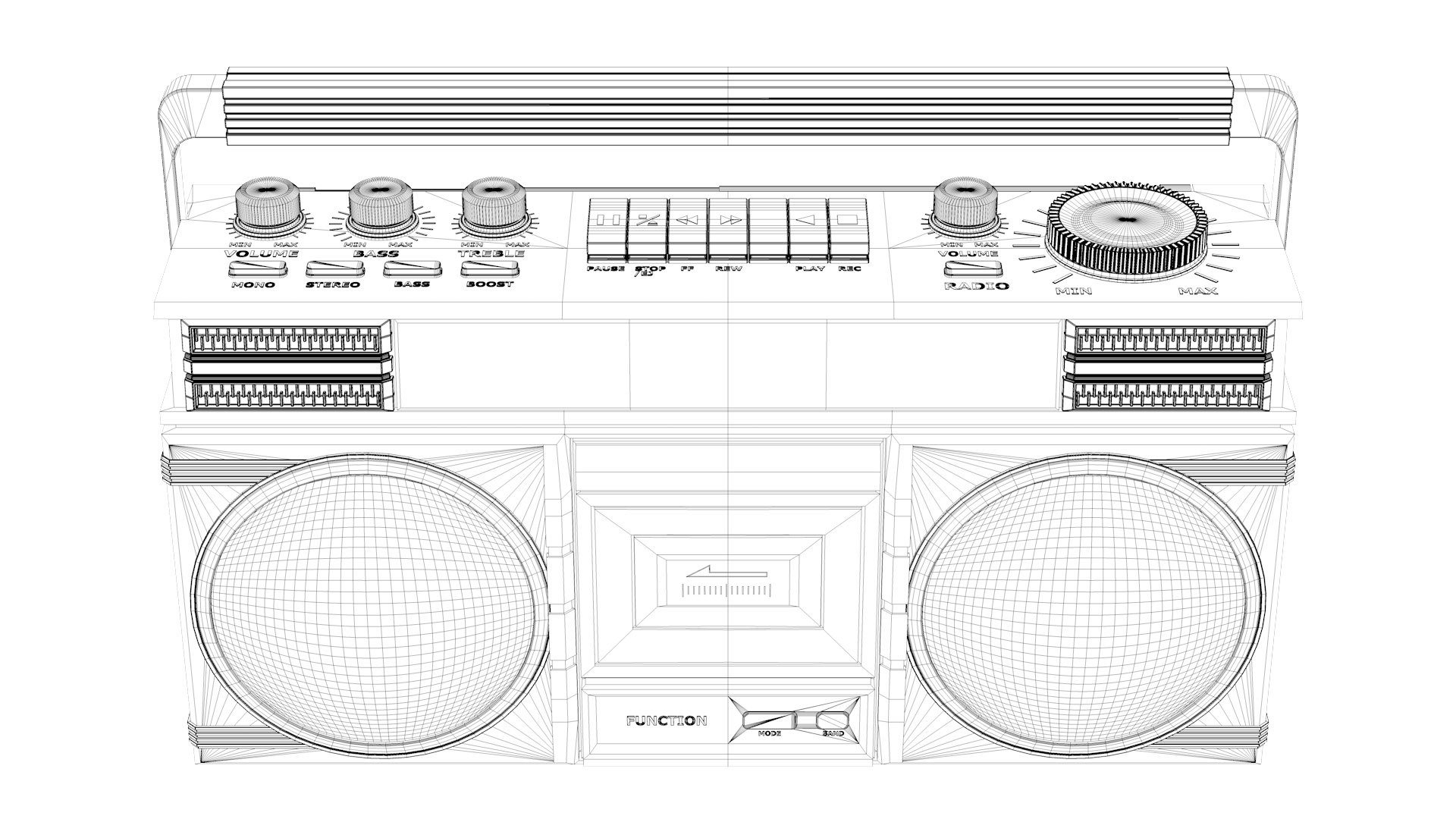 3D 3D Model Of Tape Drive Of Retro Cassette Radio Cassette Player ...