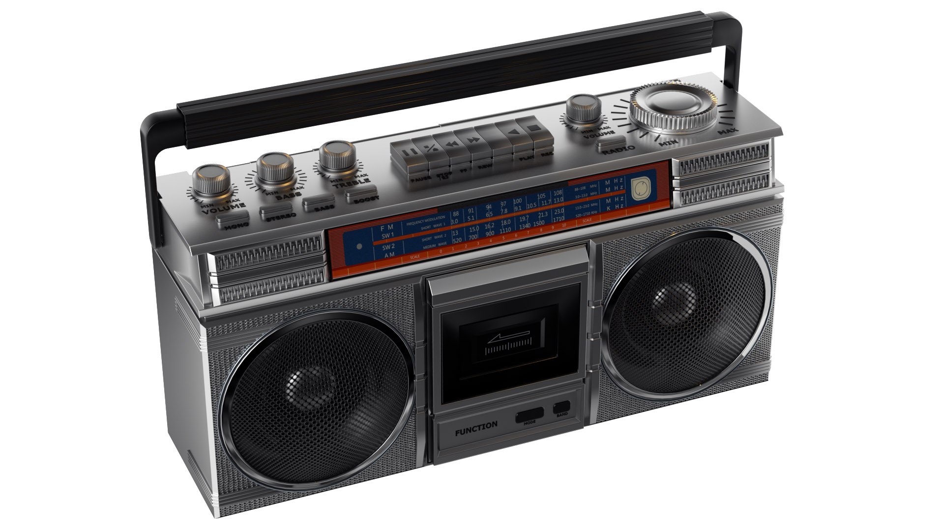 3D 3D Model Of Tape Drive Of Retro Cassette Radio Cassette Player ...