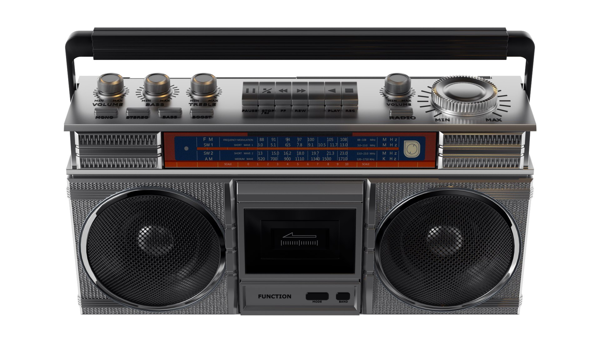 3D 3D Model Of Tape Drive Of Retro Cassette Radio Cassette Player ...