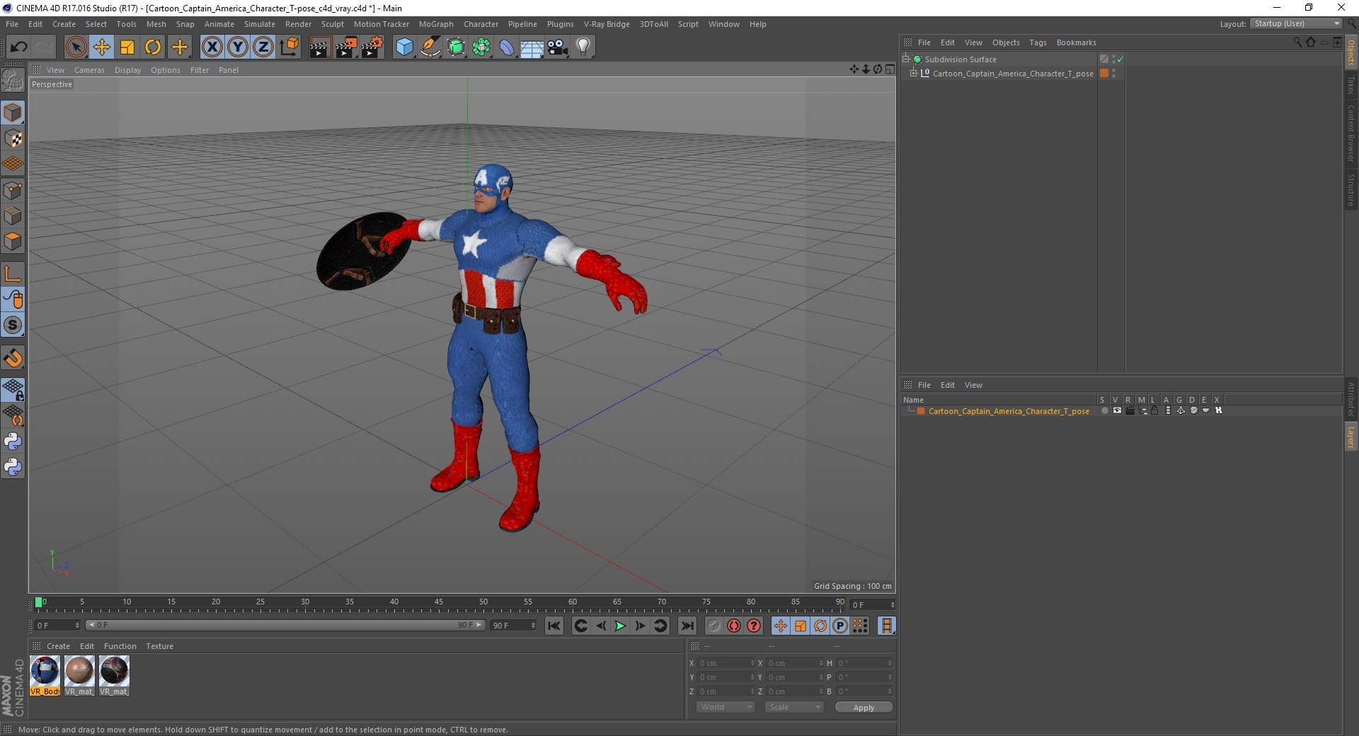 3D Cartoon Captain America Character T-pose - TurboSquid 2055929
