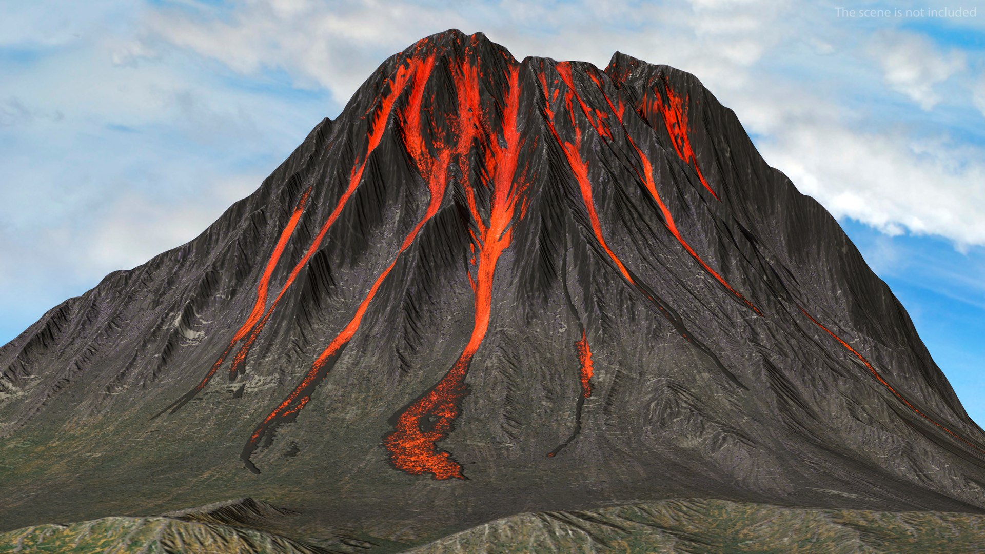 3D Model Active Volcano - TurboSquid 1999822