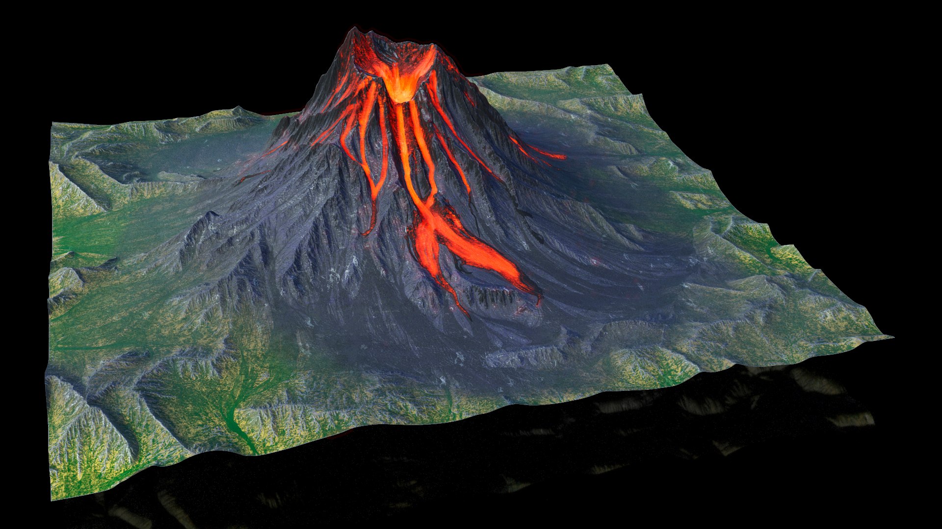 3D Model Active Volcano - TurboSquid 1999822