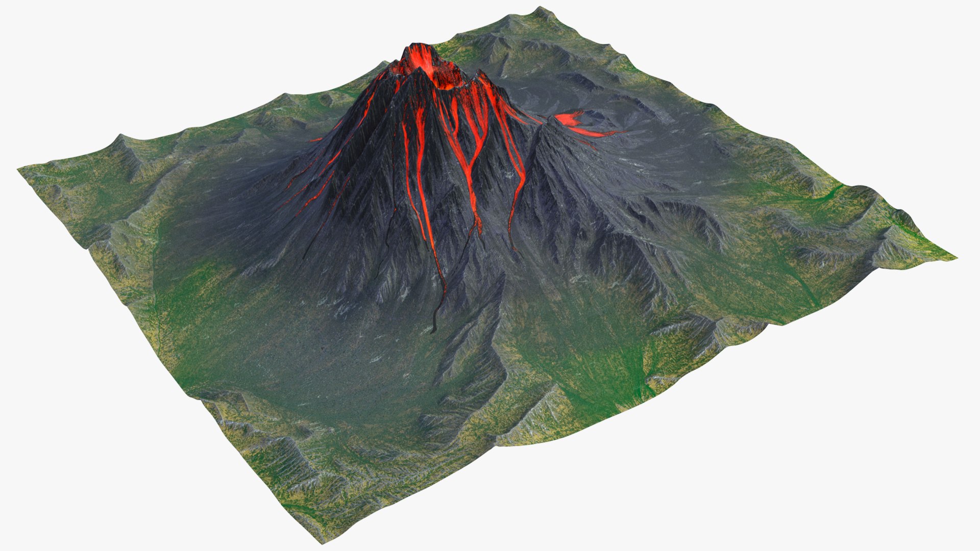 3D Model Active Volcano - TurboSquid 1999822