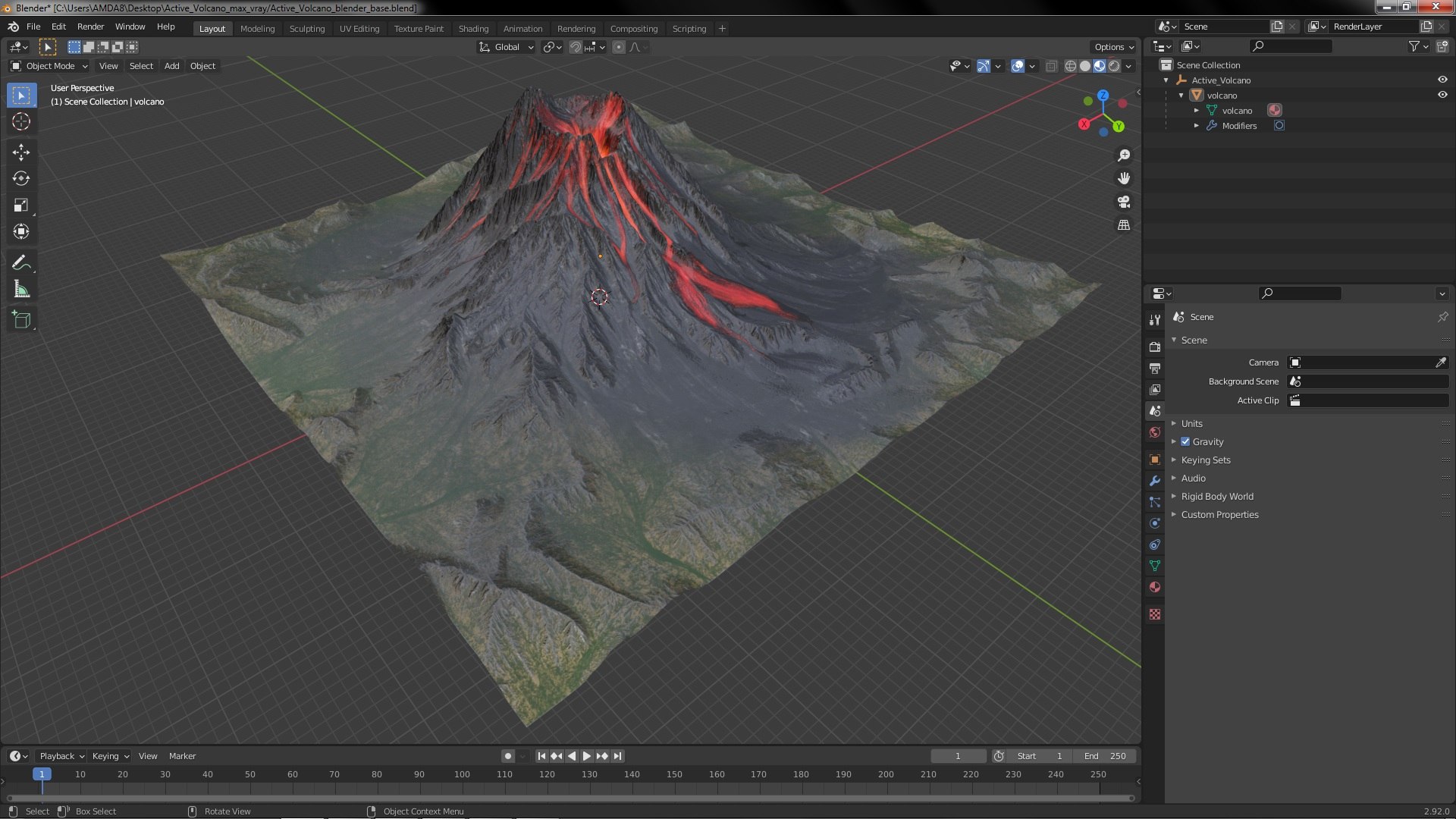 3D model Active Volcano - TurboSquid 1999822