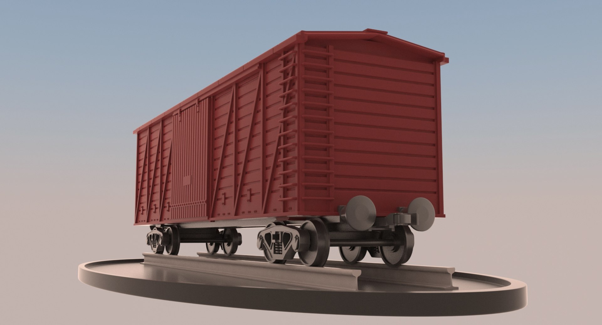 Railroad Cargo Boxcar Obj