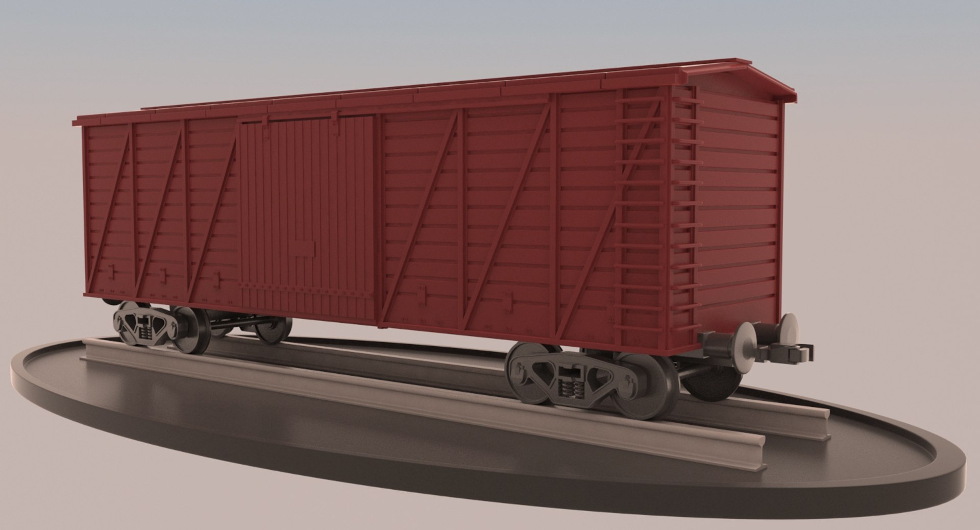 Railroad Cargo Boxcar Obj