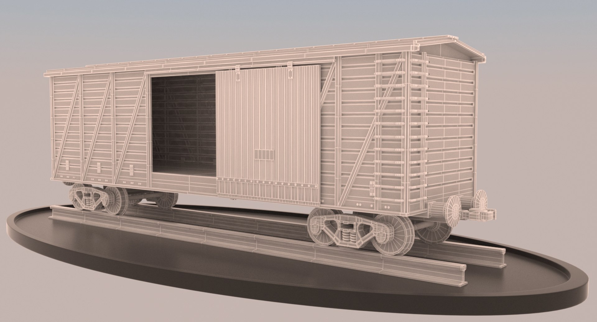 Railroad Cargo Boxcar Obj
