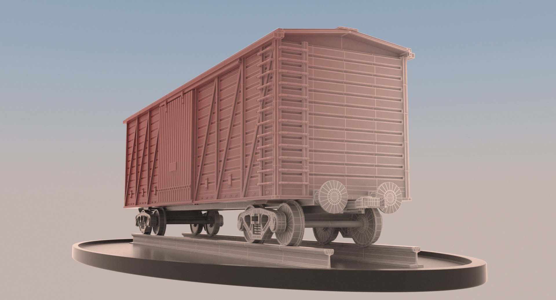 Railroad Cargo Boxcar Obj
