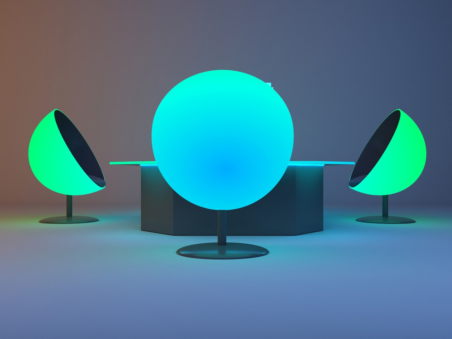 Cyber Futuristic Headquarters Conference Table 3D Model - TurboSquid ...