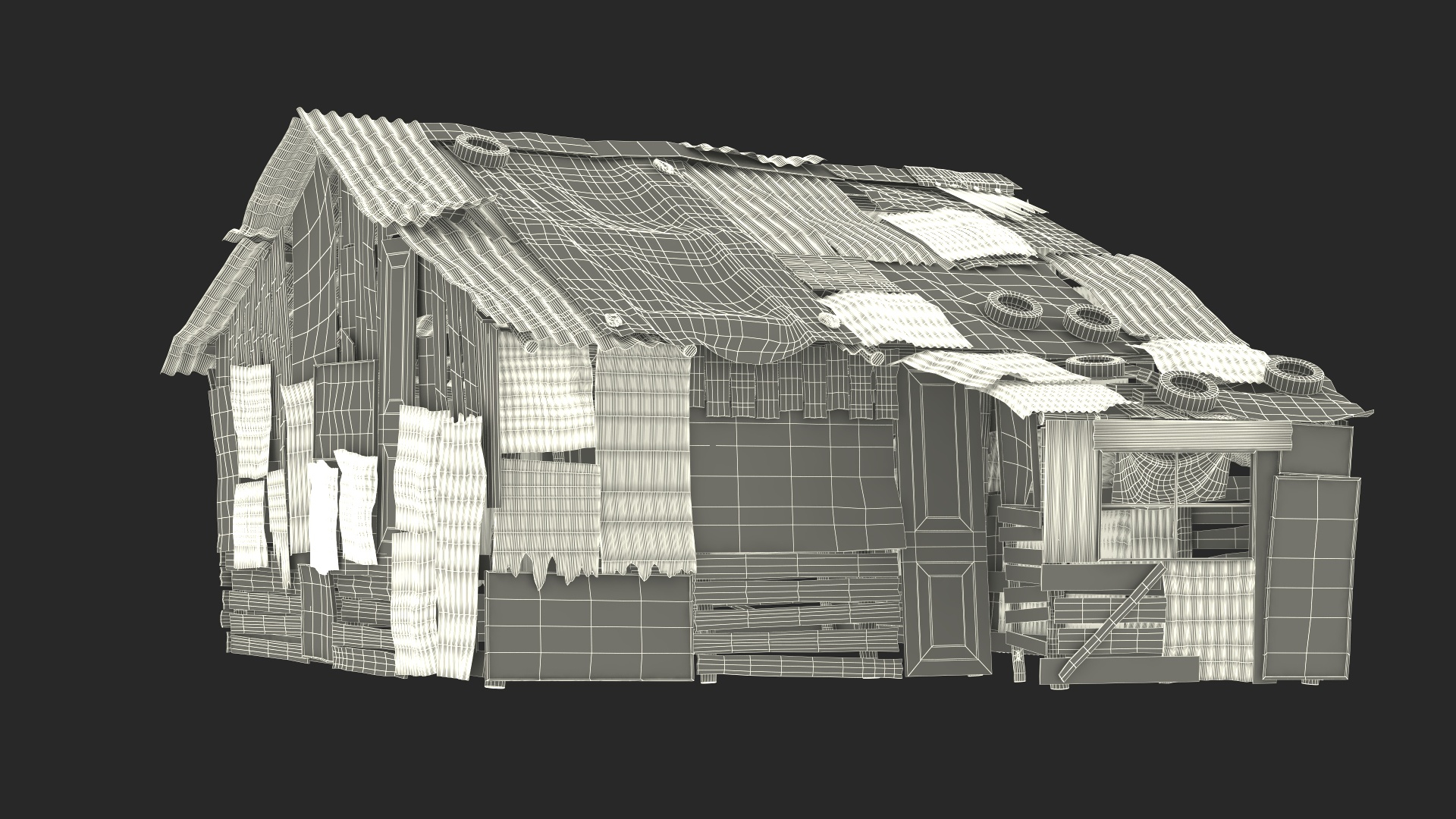 Dual Roof Slum Shack 3D Model - TurboSquid 2330111