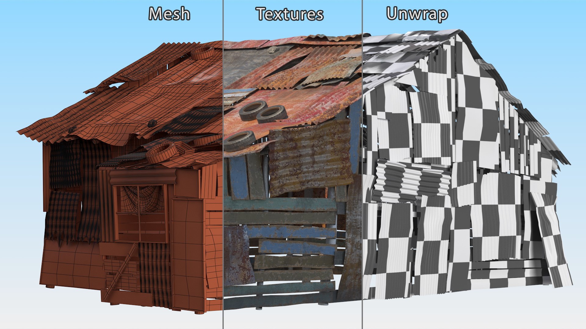 Dual Roof Slum Shack 3D Model - TurboSquid 2330111