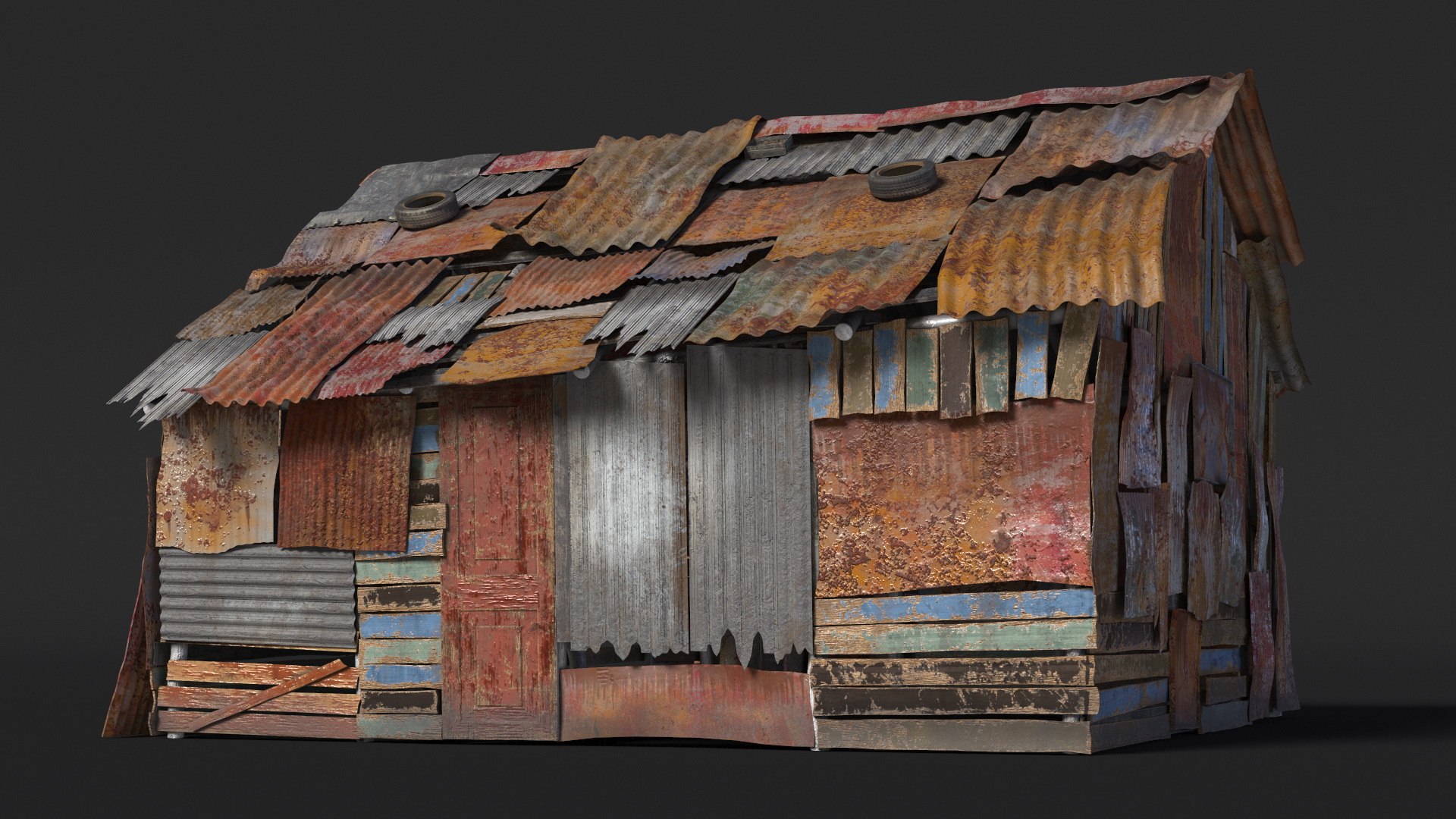 Dual Roof Slum Shack 3D Model - TurboSquid 2330111