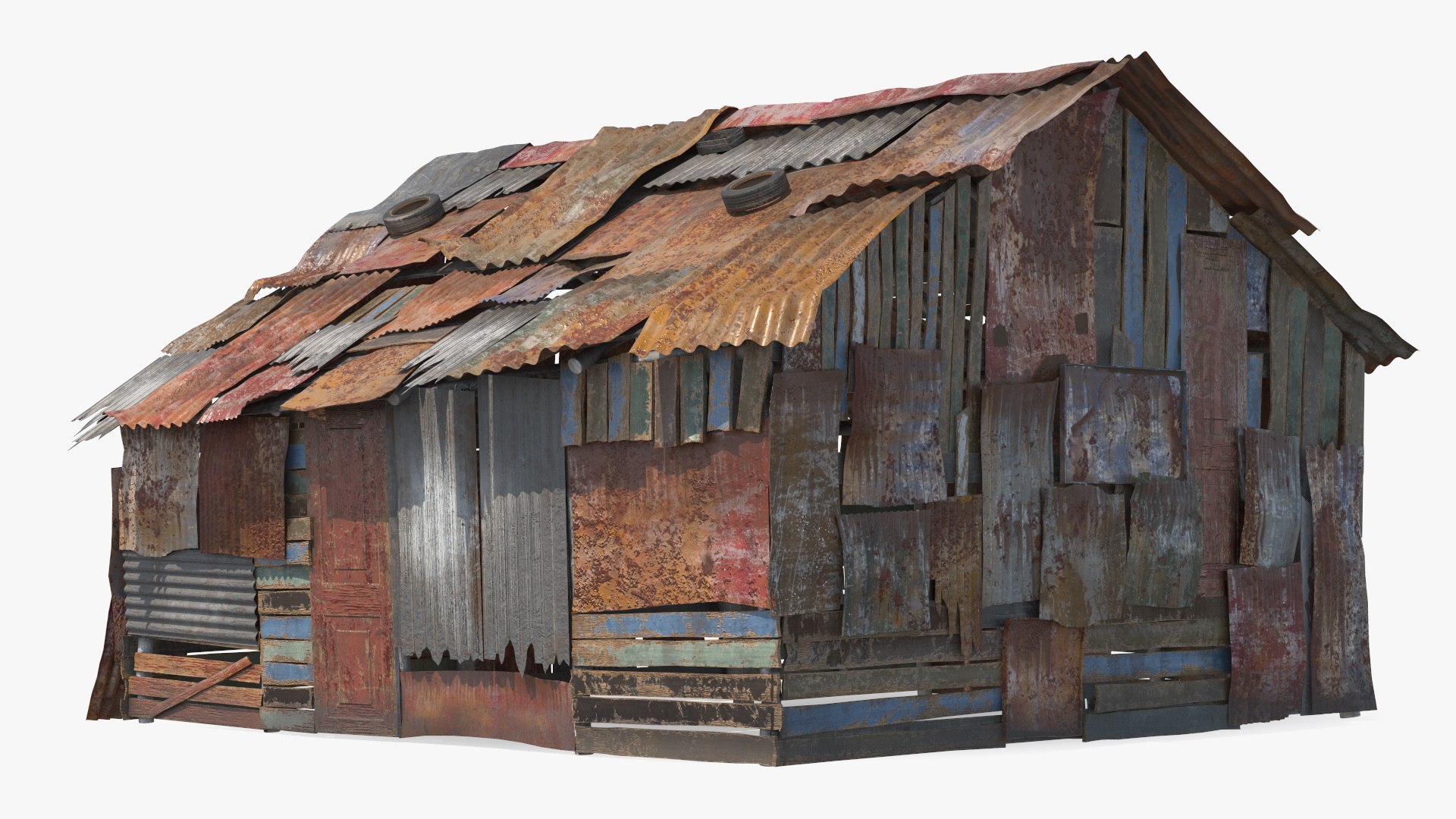 Dual Roof Slum Shack 3D Model - TurboSquid 2330111